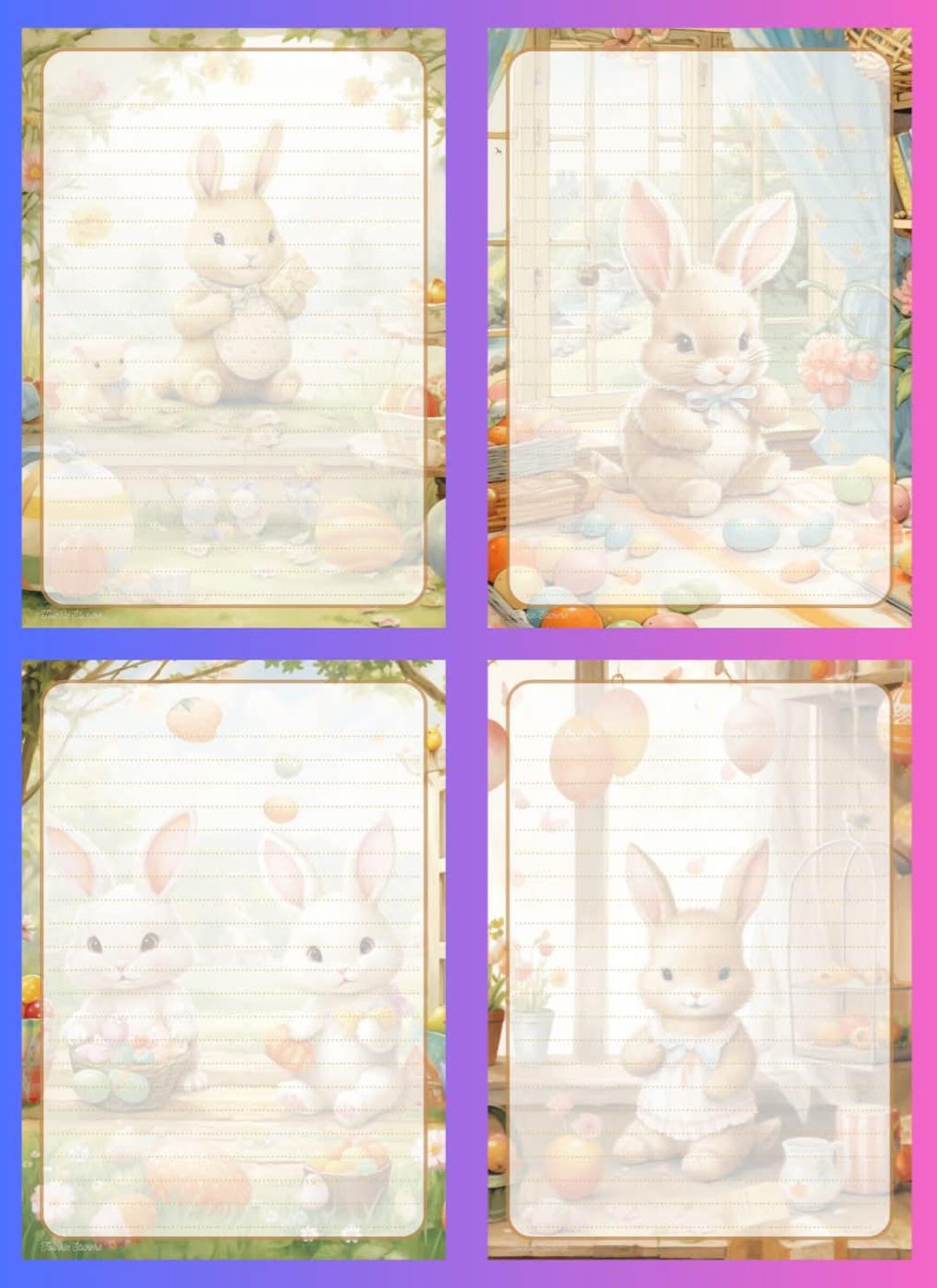 Easter Bunnies - Writing Paper - Etsy