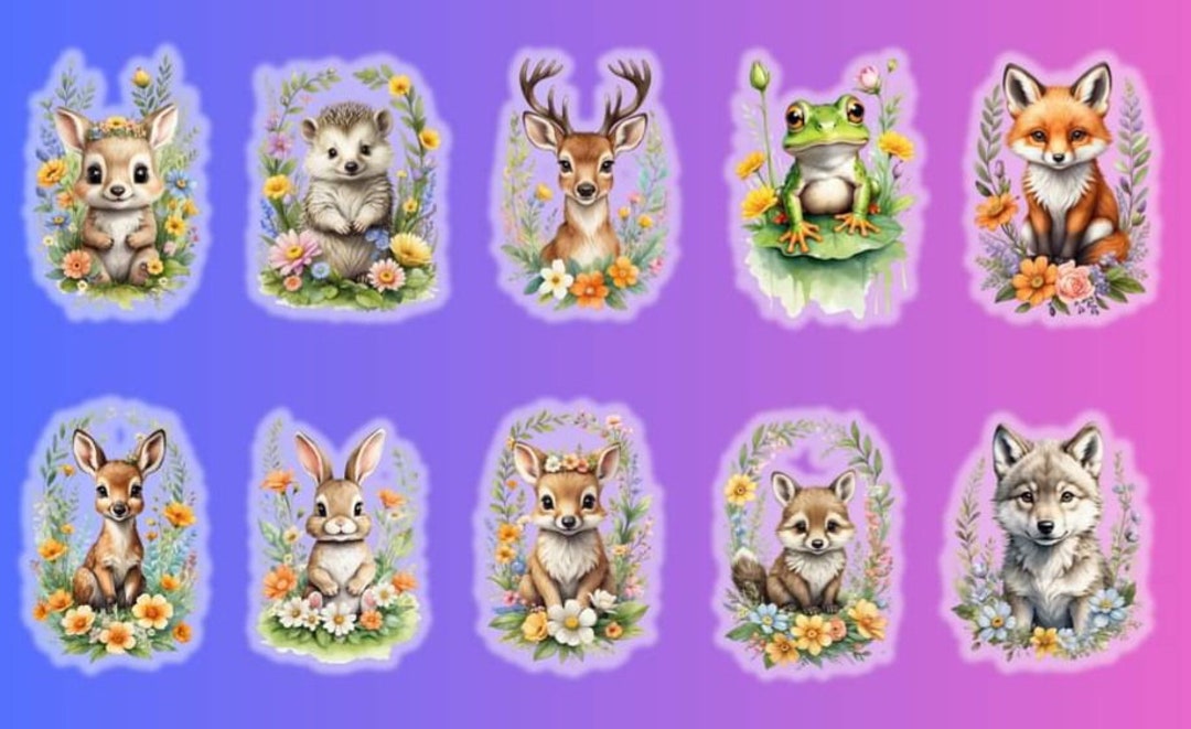 Woodland Animals Sticker Set - Etsy
