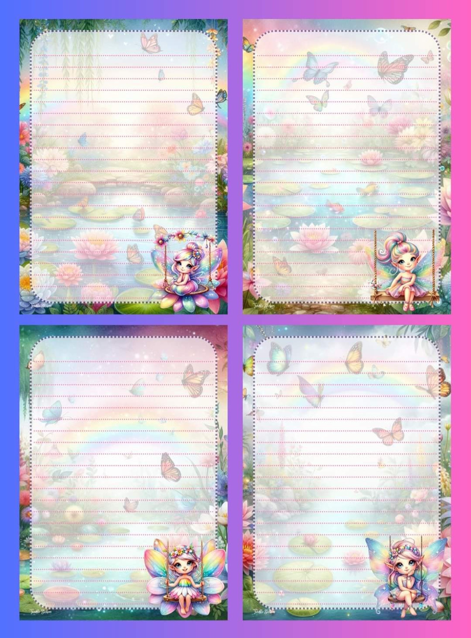 Rainbow Fairies A5 Writing Paper - Etsy