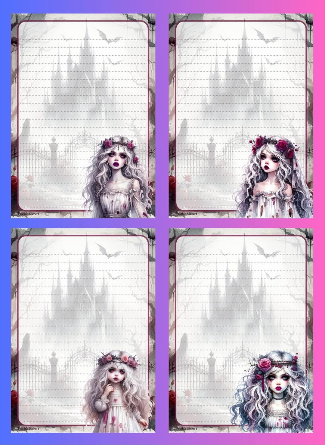 Vampire Girls Writing Paper - Etsy