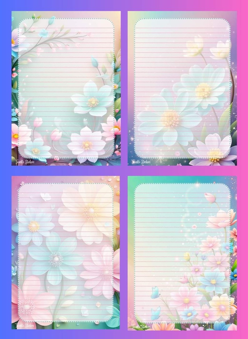 Spring Flowers A5 Writing Paper - Etsy