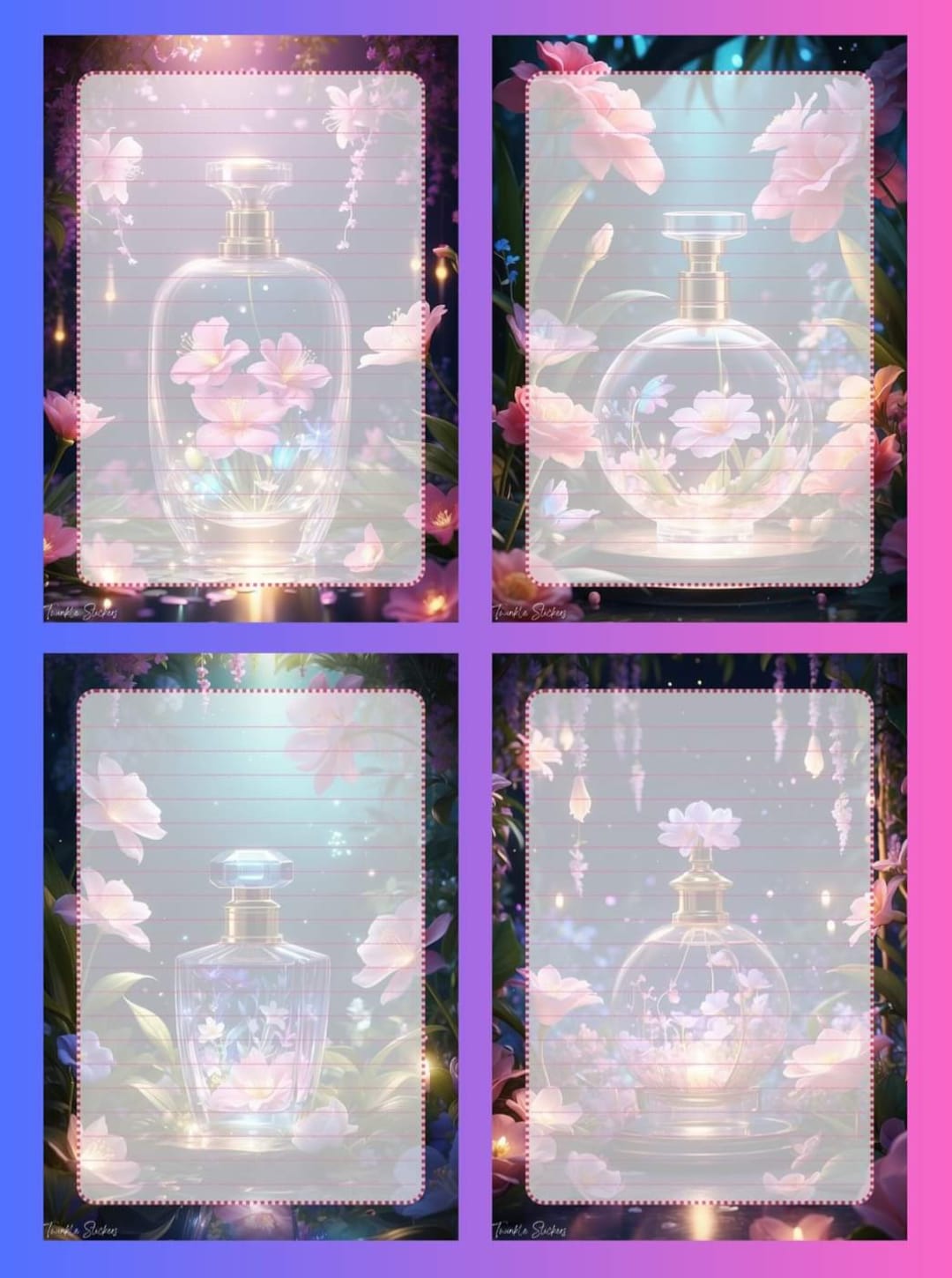 Perfume Flowers A5 Writing Paper 1 - Etsy