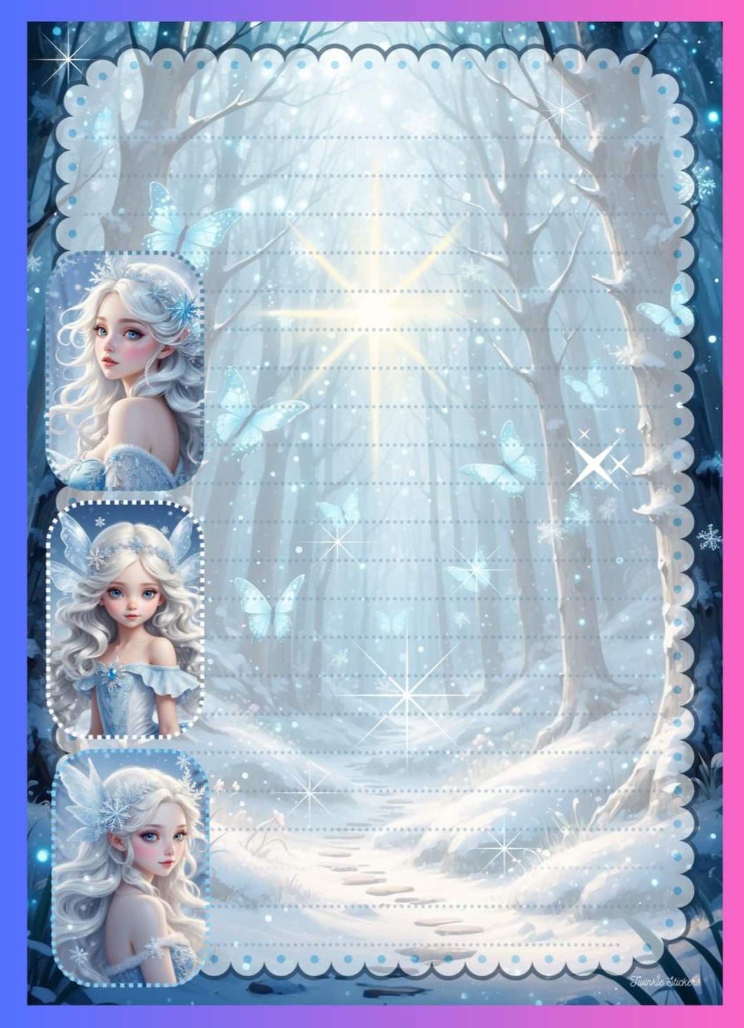 Snow Fairies - Writing Paper 2 - Etsy
