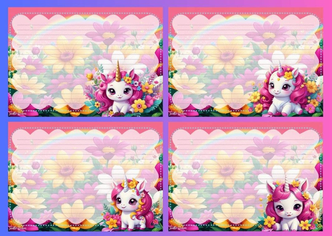 Flower Unicorns Writing Paper - Etsy