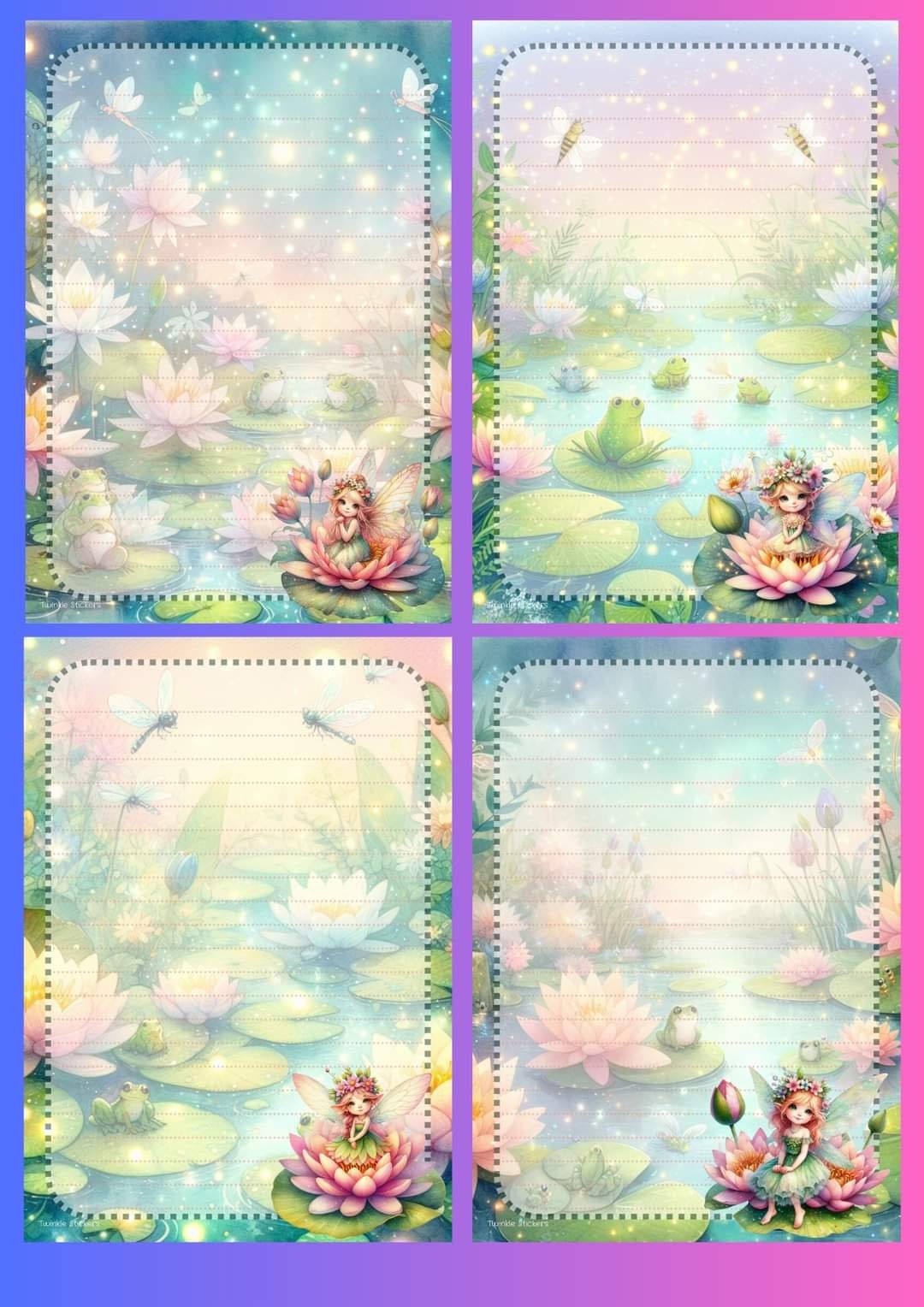 Water Lily Fairy - Writing Paper - Etsy