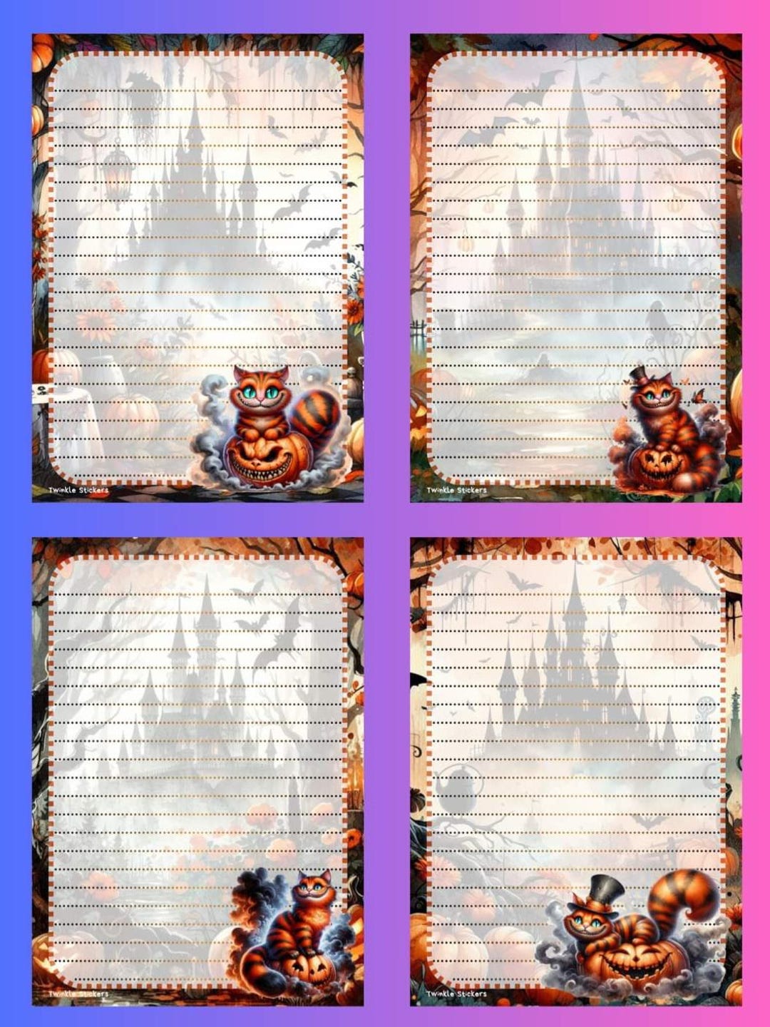 Halloween Cheshire Cats Writing Paper - Etsy