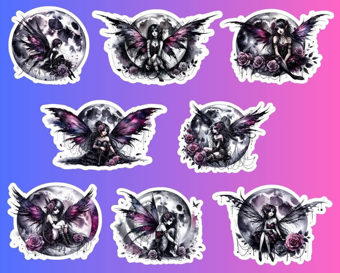 Gothic Moon Fairies - Sticker Set - Etsy