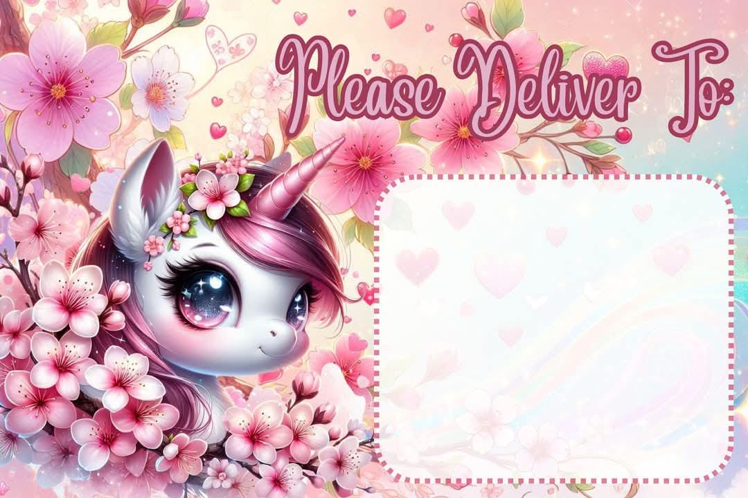 PDT Labels - Cherry Blossoms Unicorn - Etsy