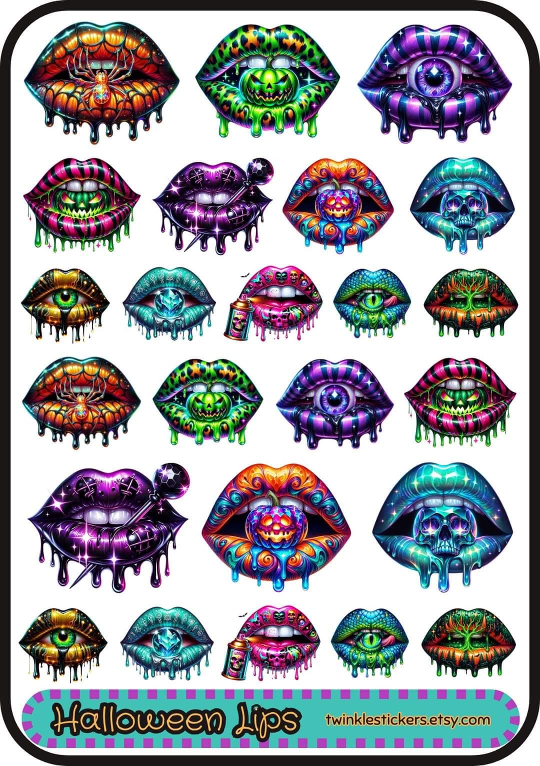Halloween Lips - Sticker Sheet - Etsy