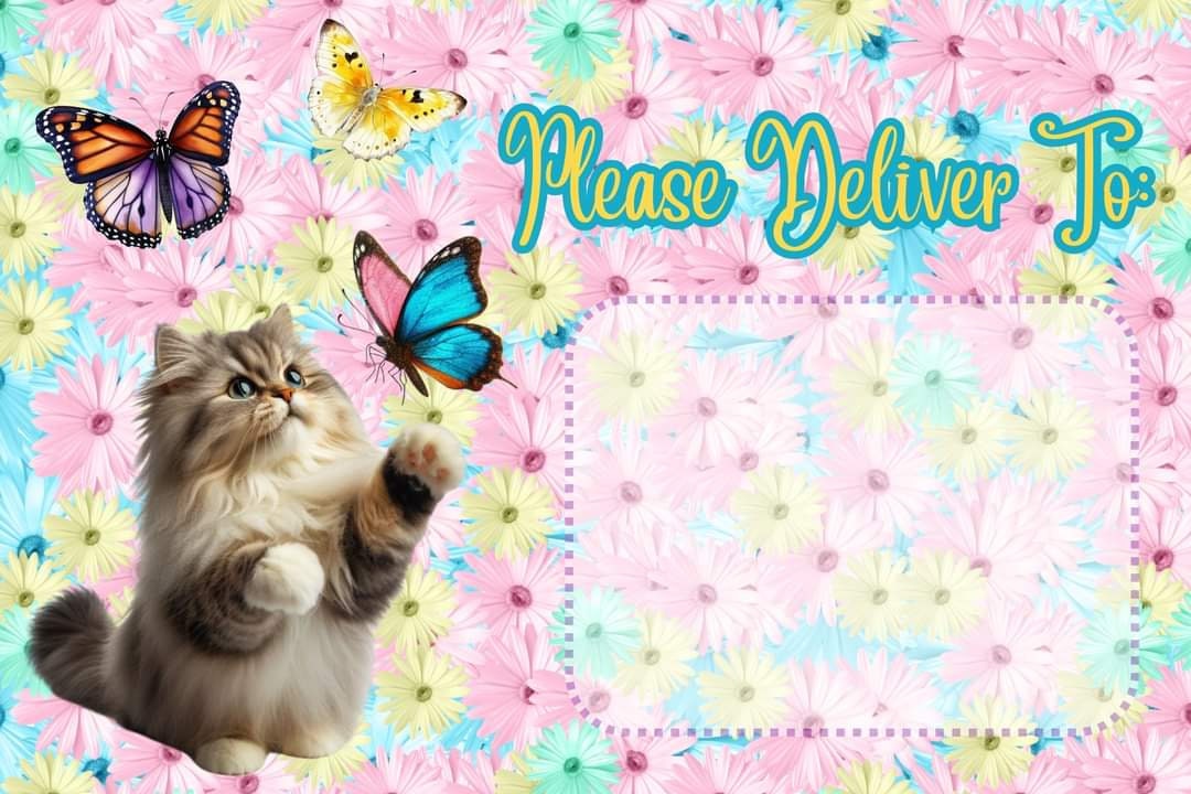 PDT Labels Cat&butterfly - Etsy