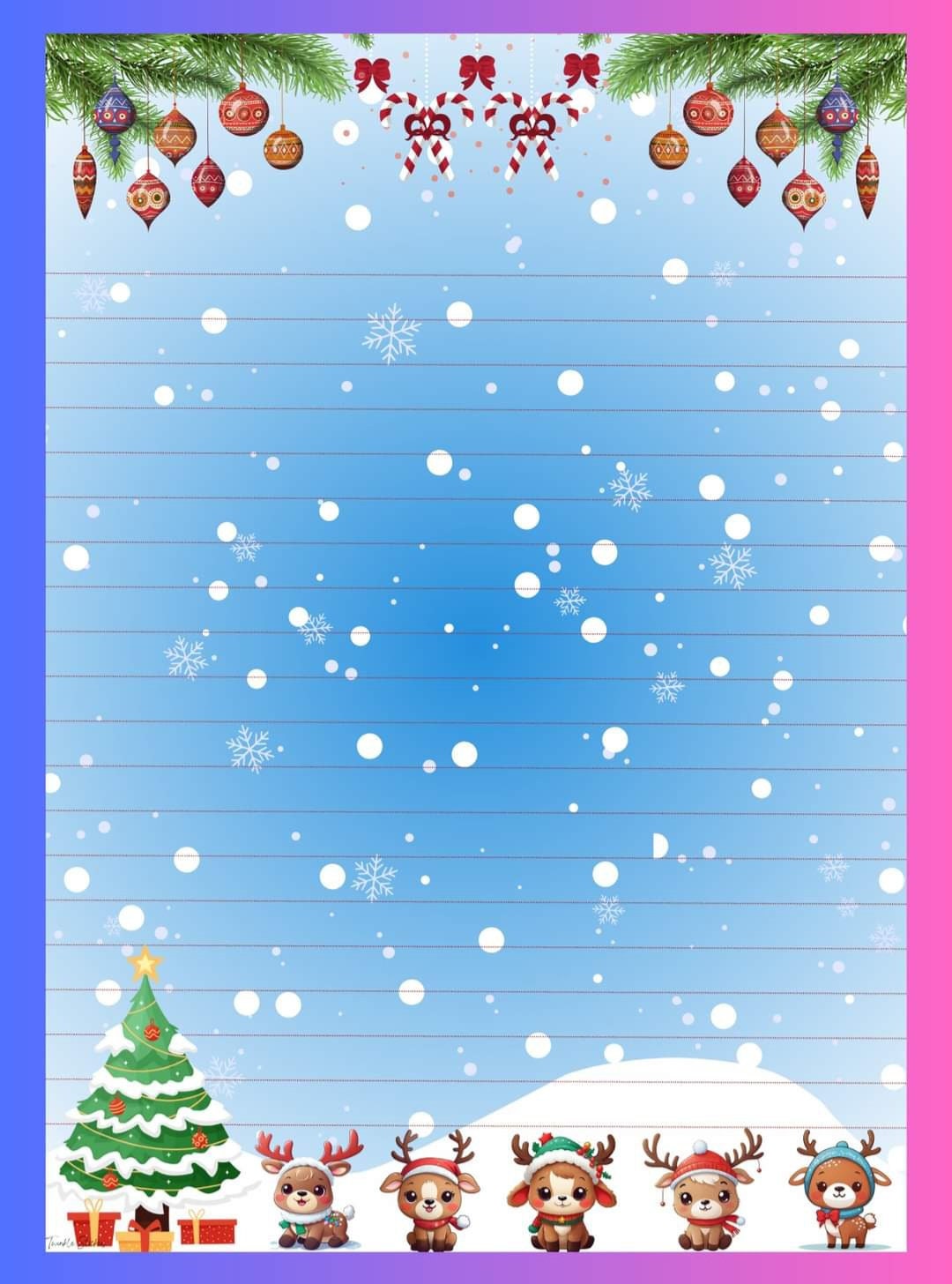 Cute Reindeer A5 Writing Paper - Etsy