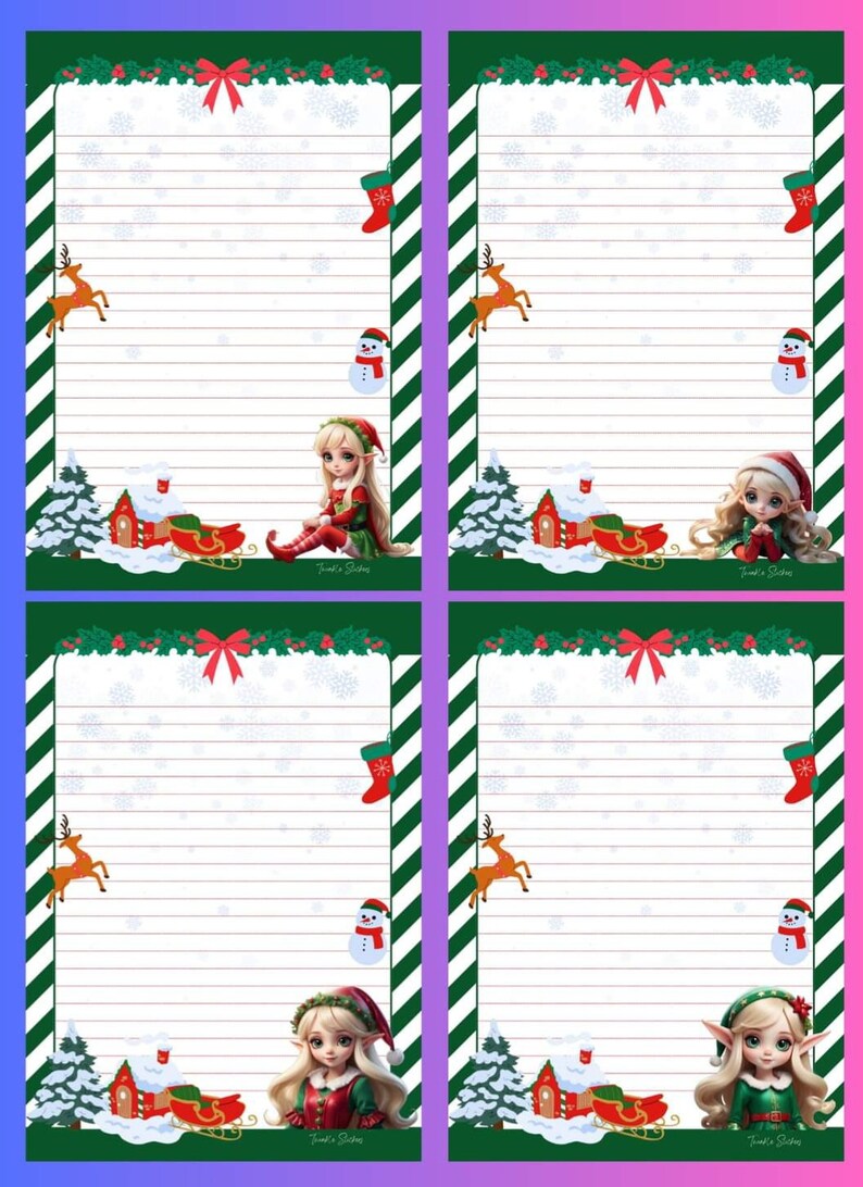 Christmas Elves A5 Writing Paper - Etsy