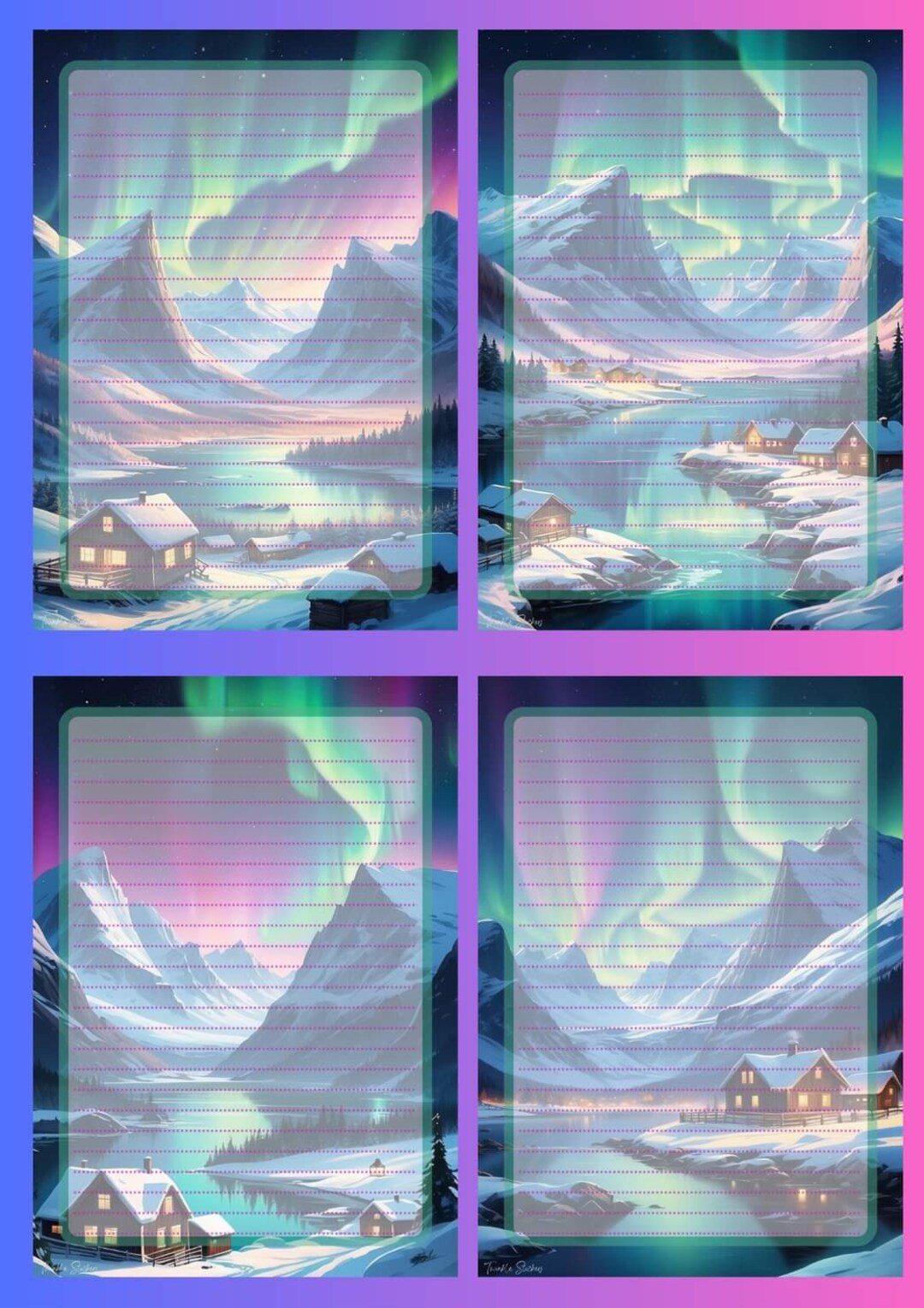 Polar Lights A5 Writing Paper - Etsy