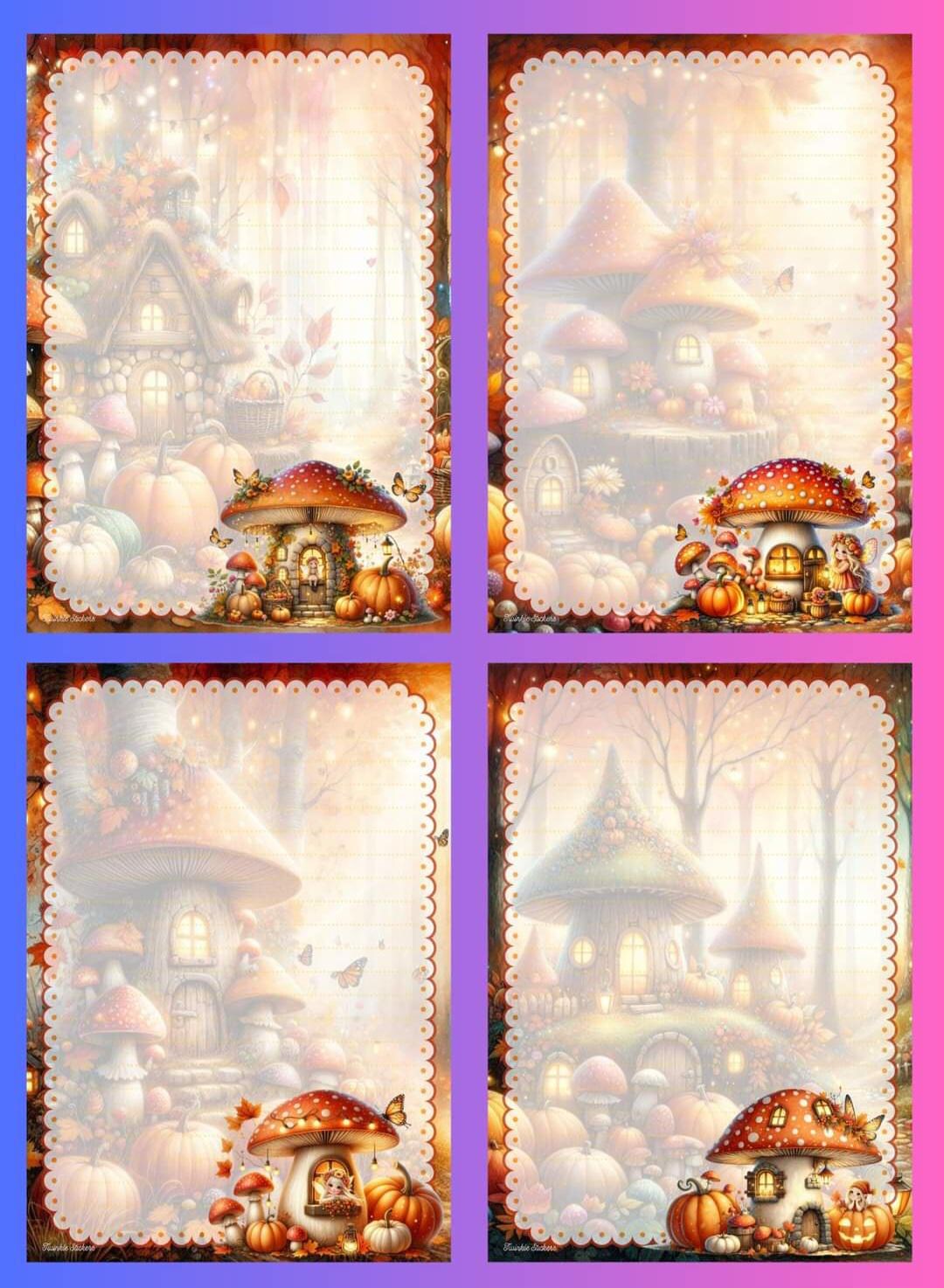 Fall Fairy Homes Writing Paper - Etsy