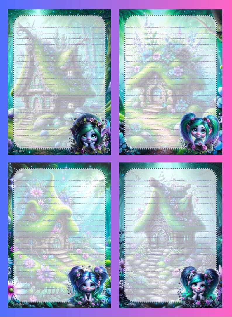 Magic Troll Girls A5 Writing Paper - Etsy