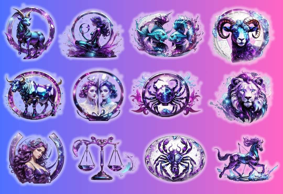 Galaxy Zodiac Signs Sticker Set - Etsy