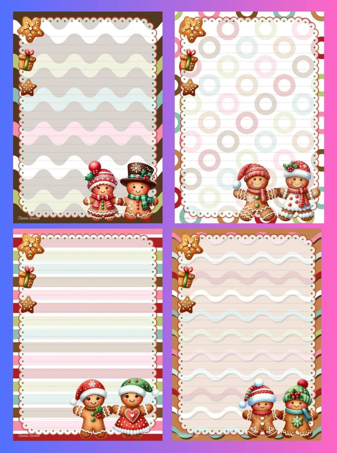 Gingerbread People - Writing Paper - Etsy