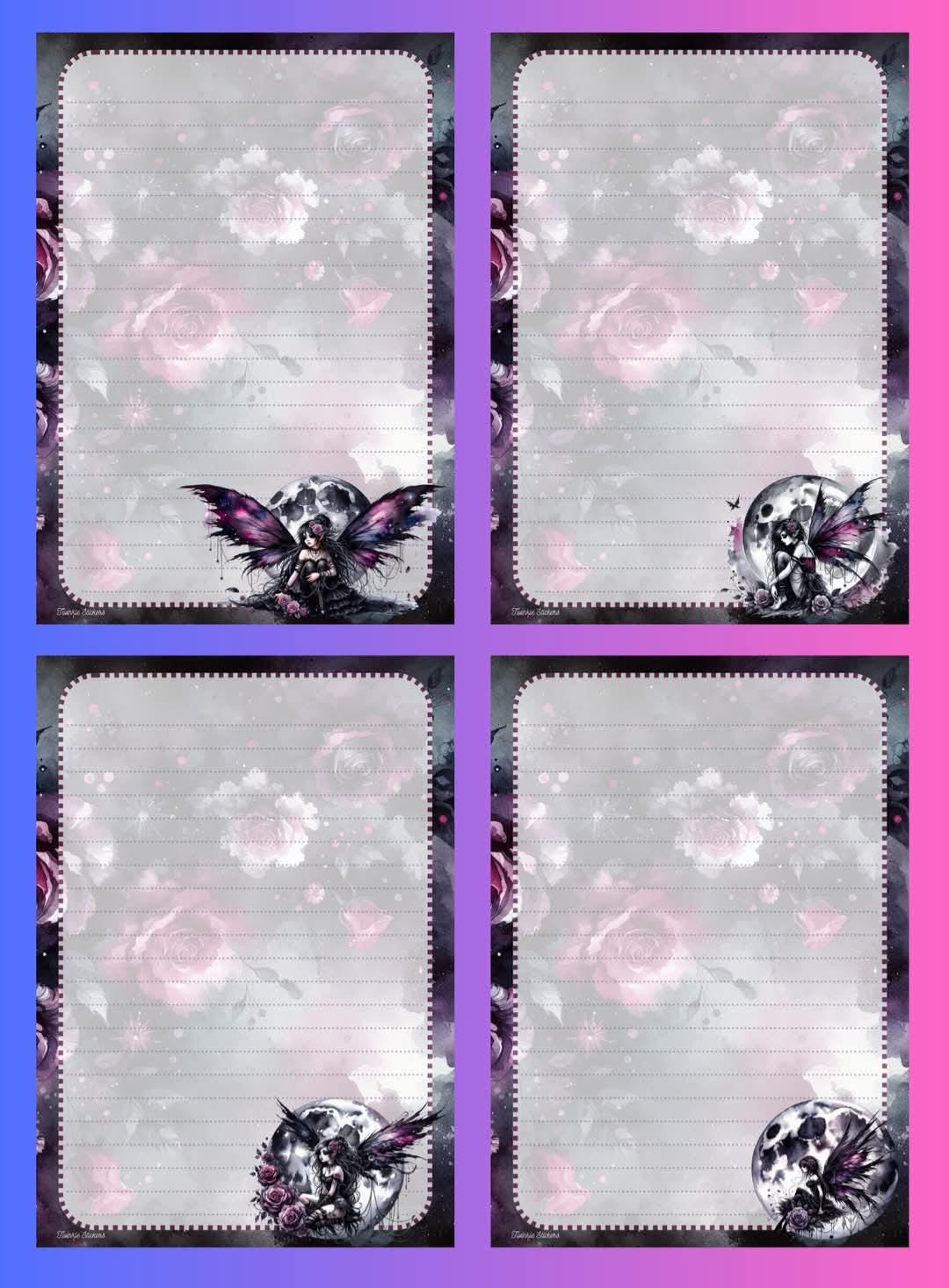 Gothic Moon Fairies Writing Paper - Etsy