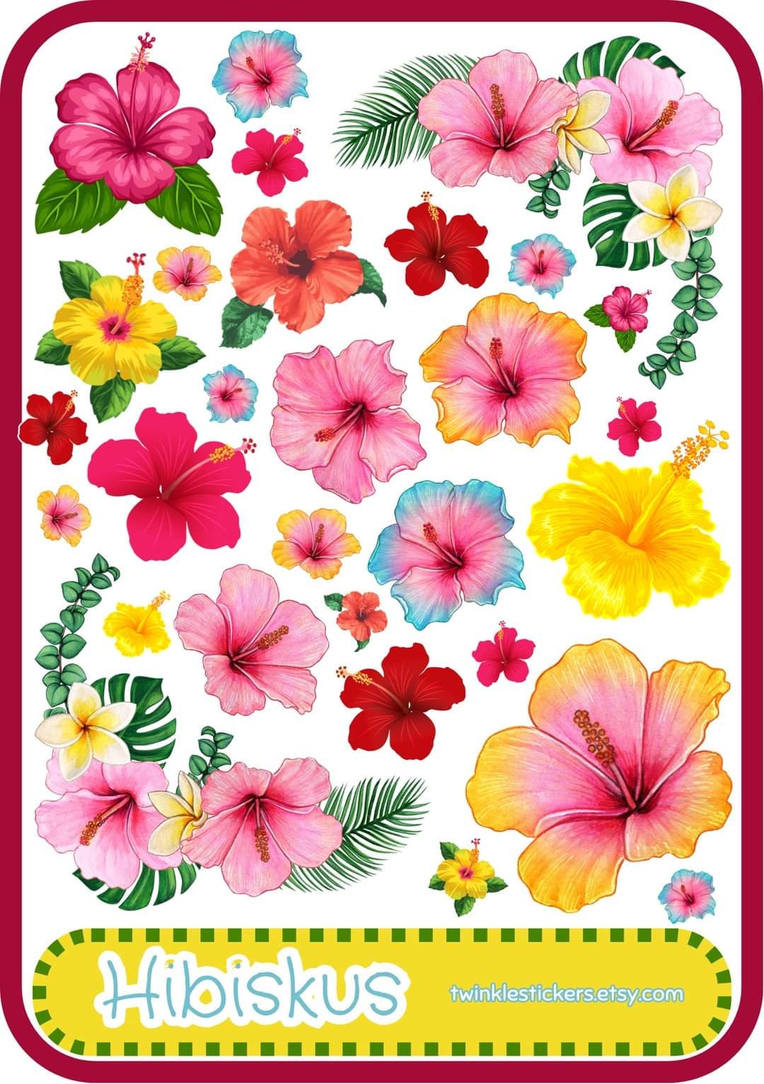 Hibiscus Sticker Sheet - Etsy