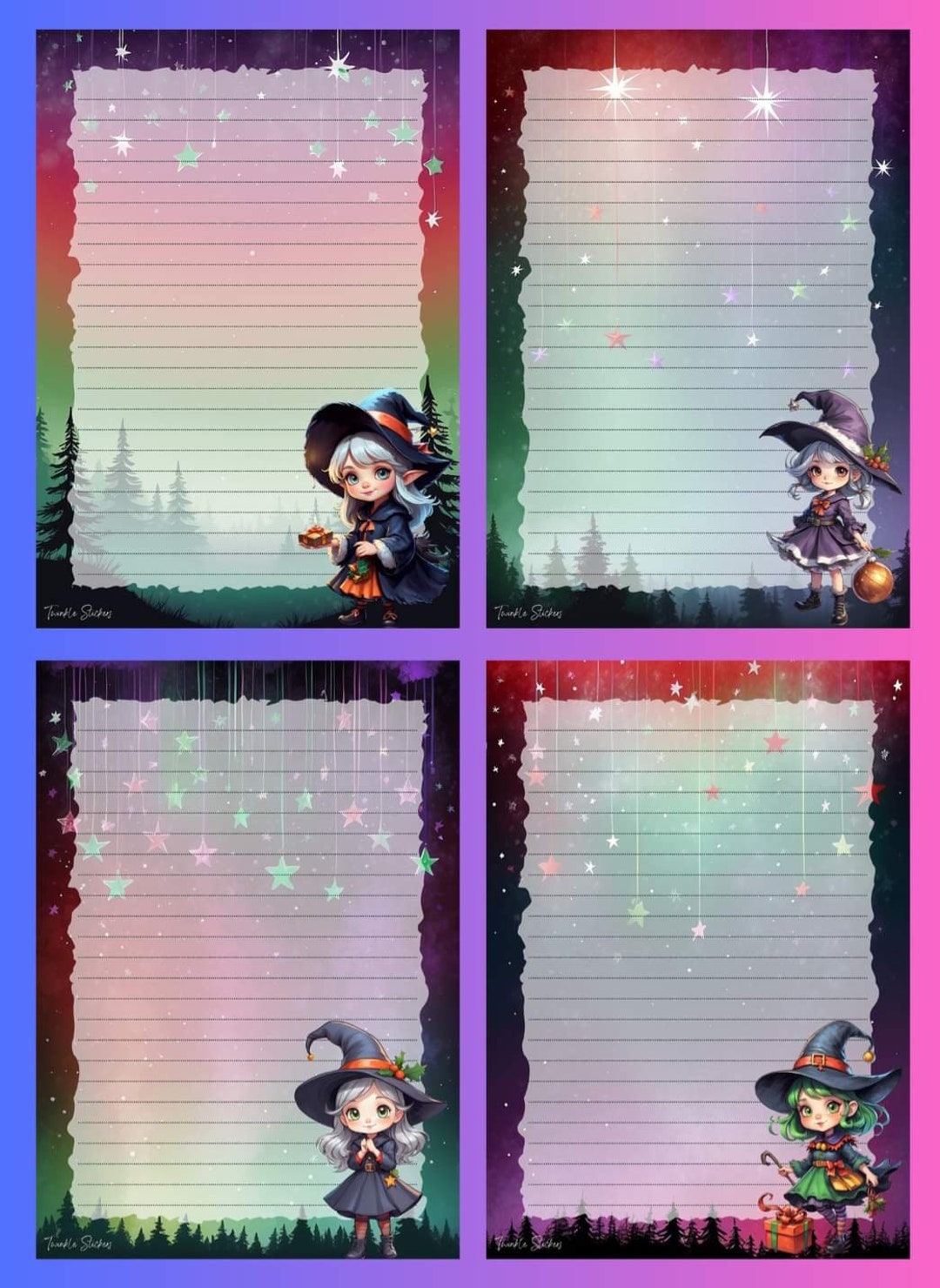 Christmas Witches A5 Writing Paper - Etsy