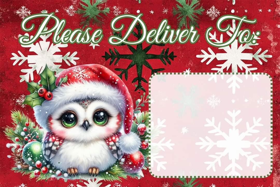 PDT Labels Christmas Owl - Etsy