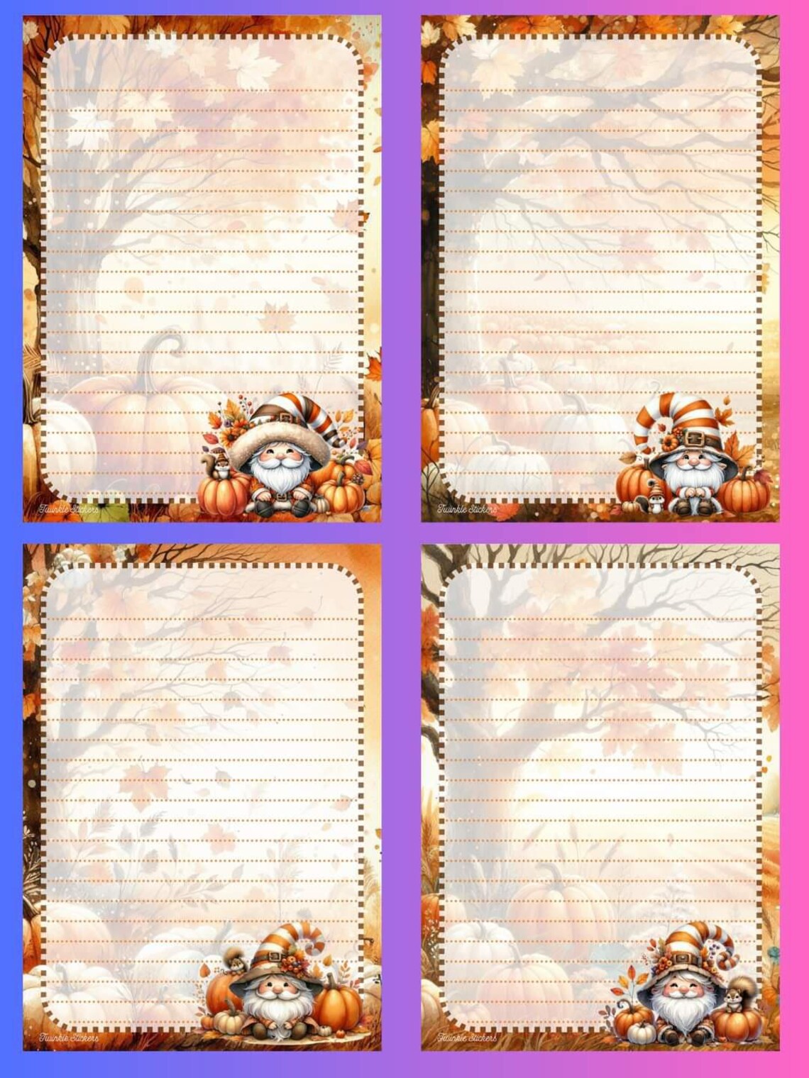 Fall Dwarfs - Writing Paper - Etsy