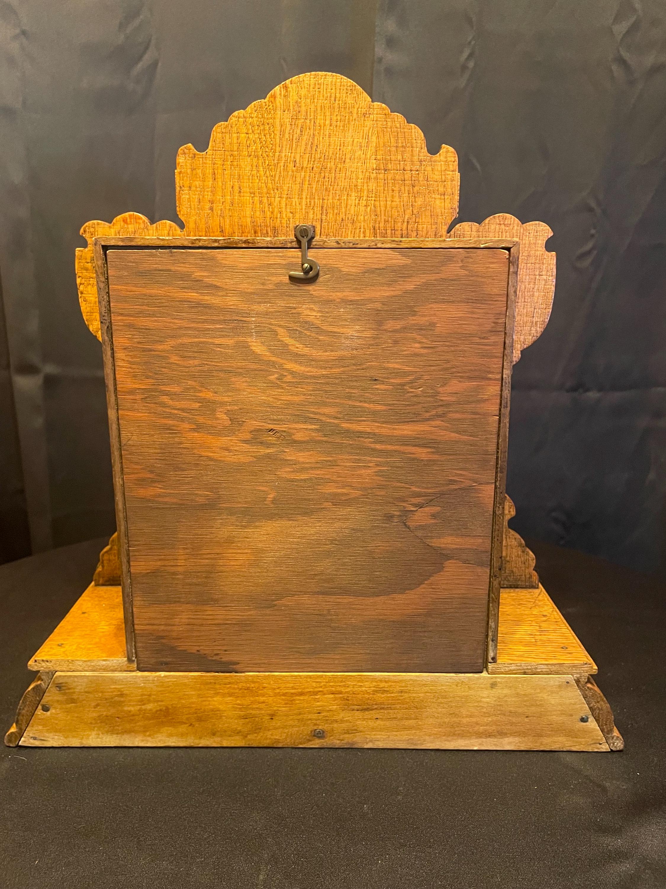 Antique Cabinet Clock Wooden Oak Case - Etsy