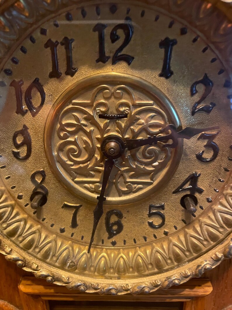 Antique Cabinet Clock Wooden Oak Case - Etsy