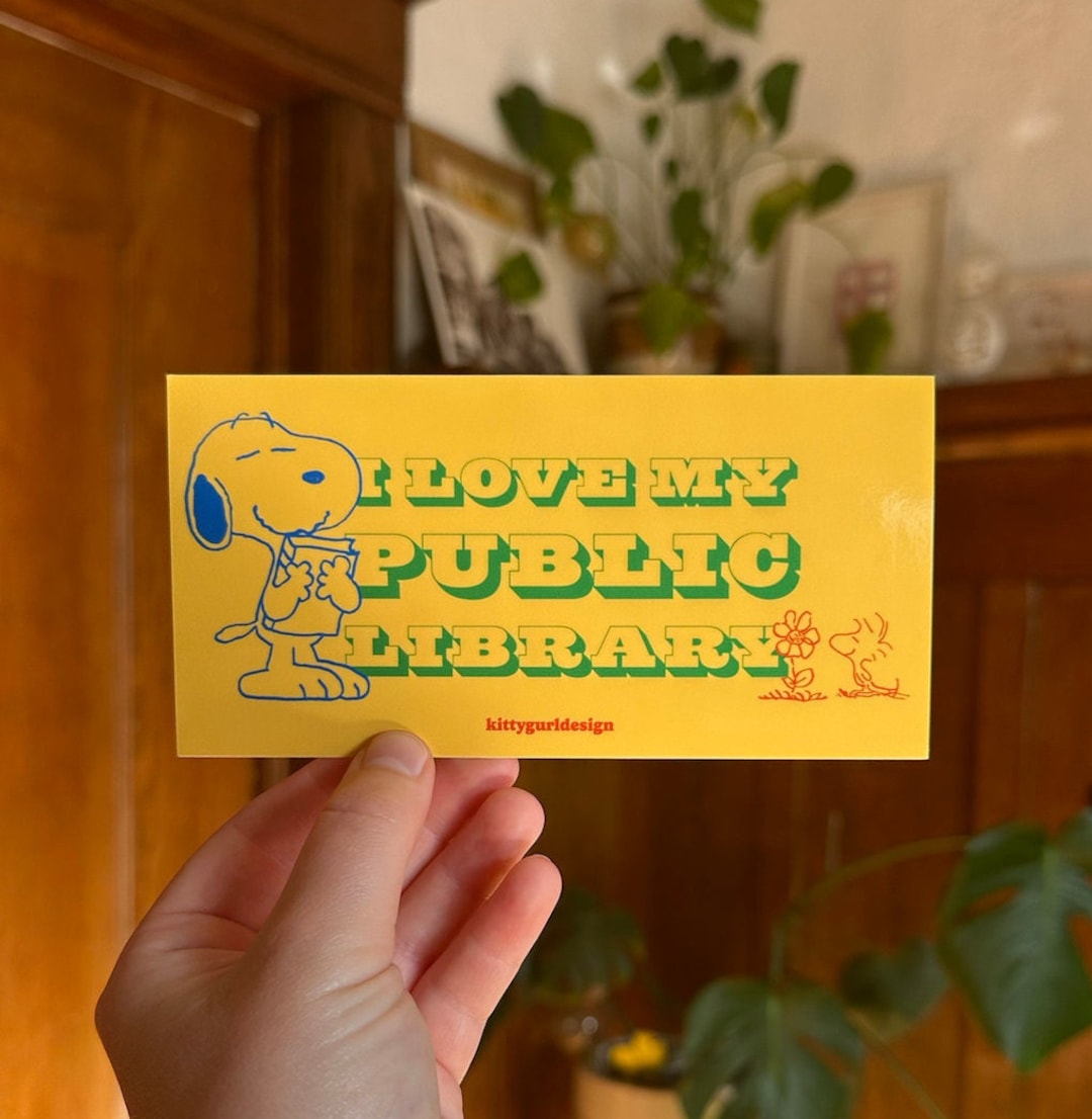 I Love My Public Library Snoopy Bumper Sticker - Etsy