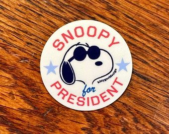 Vintage Snoopy for President Political Retro Travel Decal Bumper ...