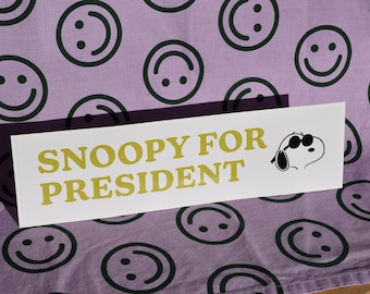 Vintage Snoopy for President Political Retro Travel Decal Bumper ...