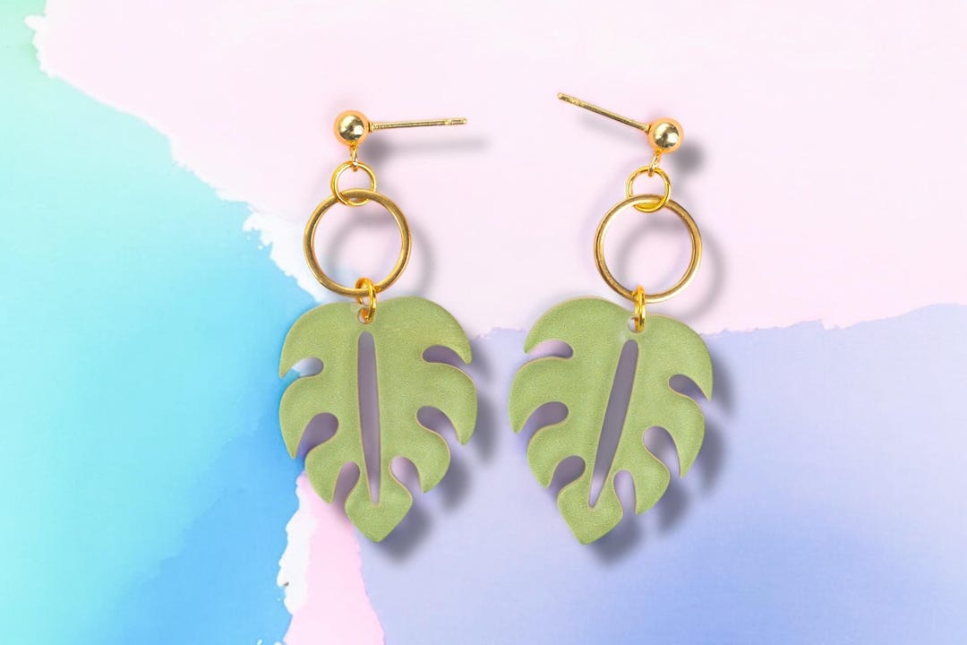 Monstera Leaf Earrings, Monstera Earrings, Plant Earrings, Gifts for ...
