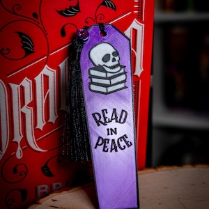 Read in Peace - Spooky 3D Printed Coffin Shape Bookmark - Customizable ...