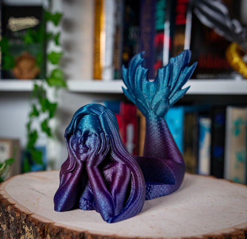 Mermaid Book Display Stand, 3D Printed Fantasy Kindle Rest | Whimsical ...