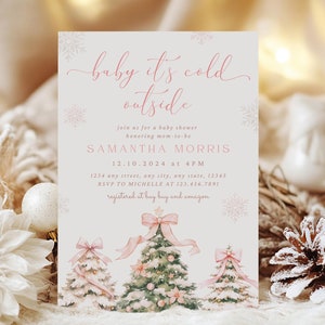 Christmas Baby Shower Invitation, Baby It's Cold Outside Digital Invite ...