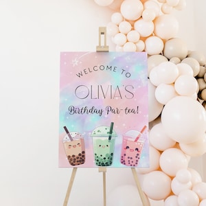 18X24 Boba Par-tea Welcome Sign, Boba Theme Birthday Party Decor ...