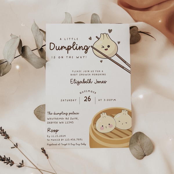 Baby Shower Dumpling Invitation - Etsy