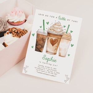 Coffee Birthday Invitation, Latte of Fun, Frappe Birthday, Coffee ...