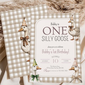 Silly Goose Wall Art, Cute Goose Poster, Dark Green Boy Nursery Decor ...