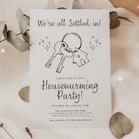 Editable Housewarming Invitation for House Warming Party Pink Minimal ...