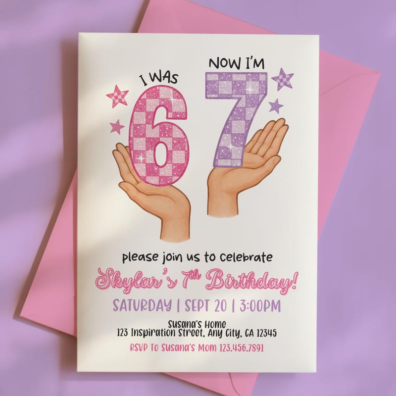 67 Girl Invitation - Etsy