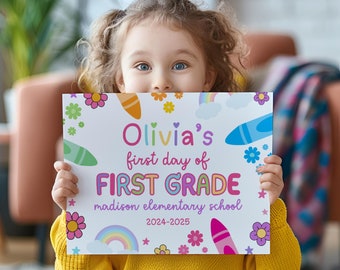 First Day of First Grade Printable Sign - Instant Digital Download ...