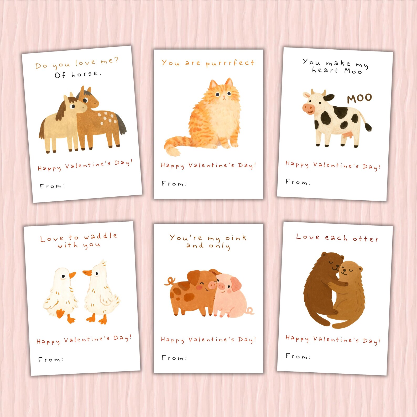 Animal Valentine's Day Cards, Pun Jokes Valentines Cards, Printable ...