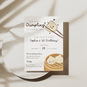 Dumpling Birthday Invitation, Dumpling Invite, Dumpling Birthday Decor ...