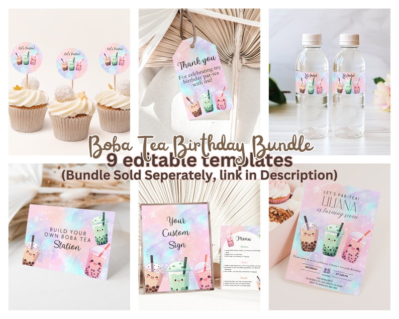 18X24 Boba Par-tea Welcome Sign, Boba Theme Birthday Party Decor ...