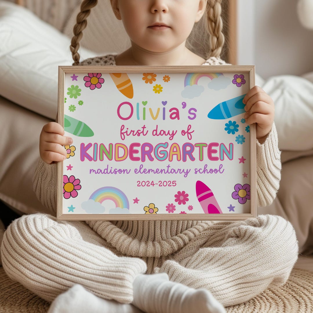 Editable First Day of Kindergarten Sign, Printable First Day of ...