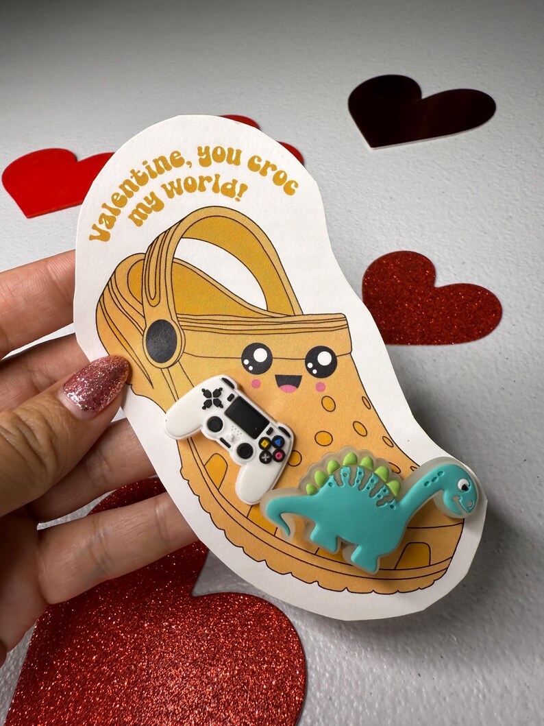 Shoe Charm Valentine Printable, Clog Shoe Kids Valentine, Classroom ...