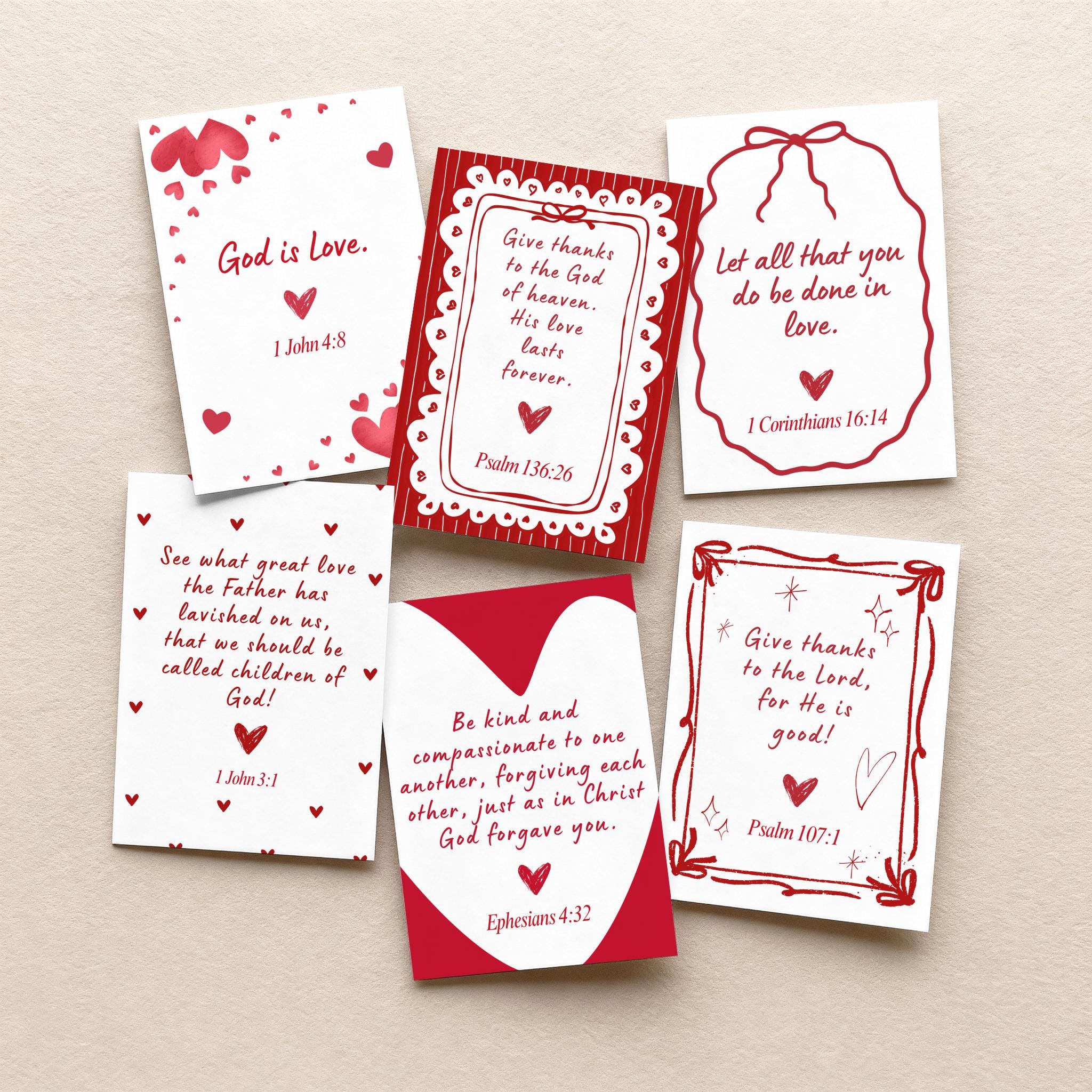 Christian Valentine Bible Verse Cards for Kids, Printable Valentine’s ...