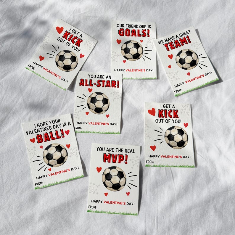 Soccer Valentine's Day Cards, All Star Valentines Cards, Printable ...
