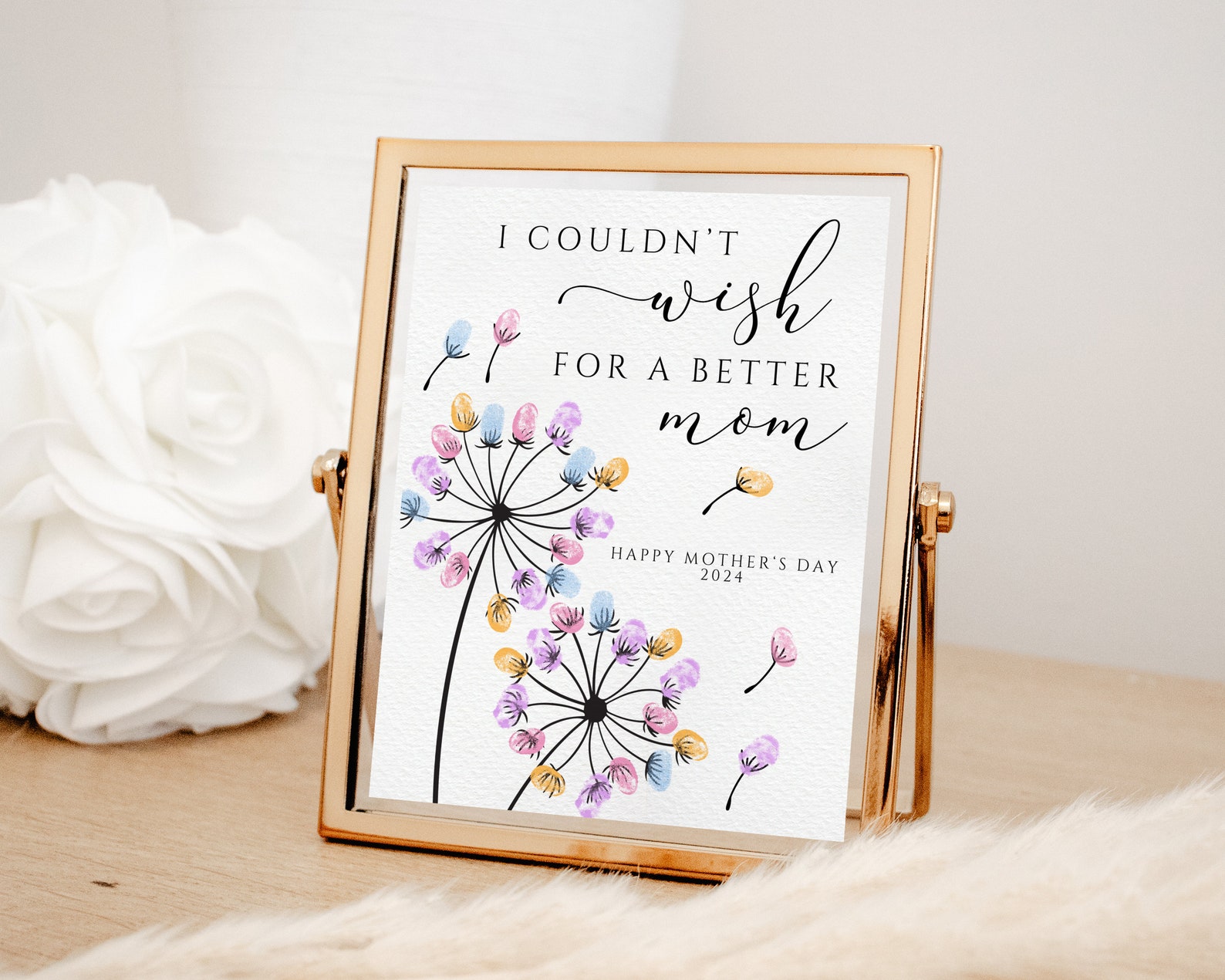 Mother's Day Fingerprint Printable, DIY Gift for Mom, Gift for Mom ...